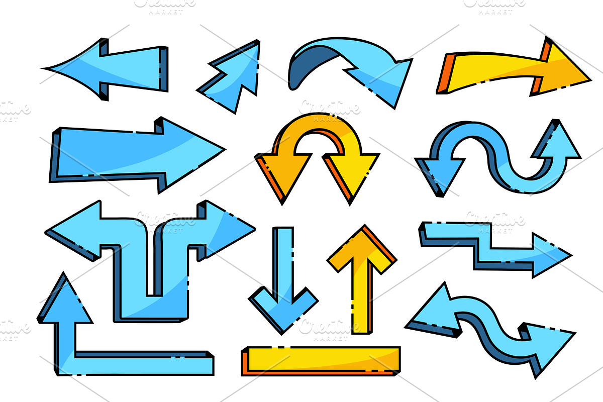 Arrow set in cartoon design, an Object Illustration by Dessign Sells