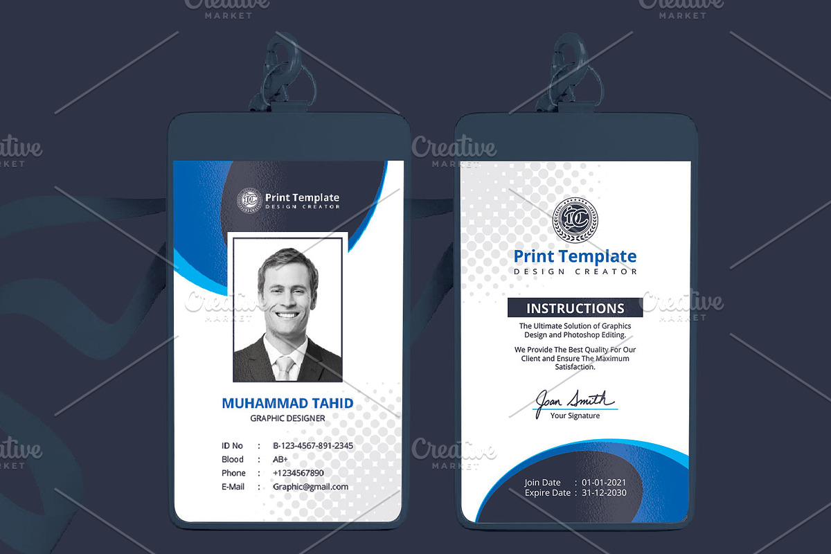 Office ID Card, a Marketing Template by Design_Creator | Creative Market