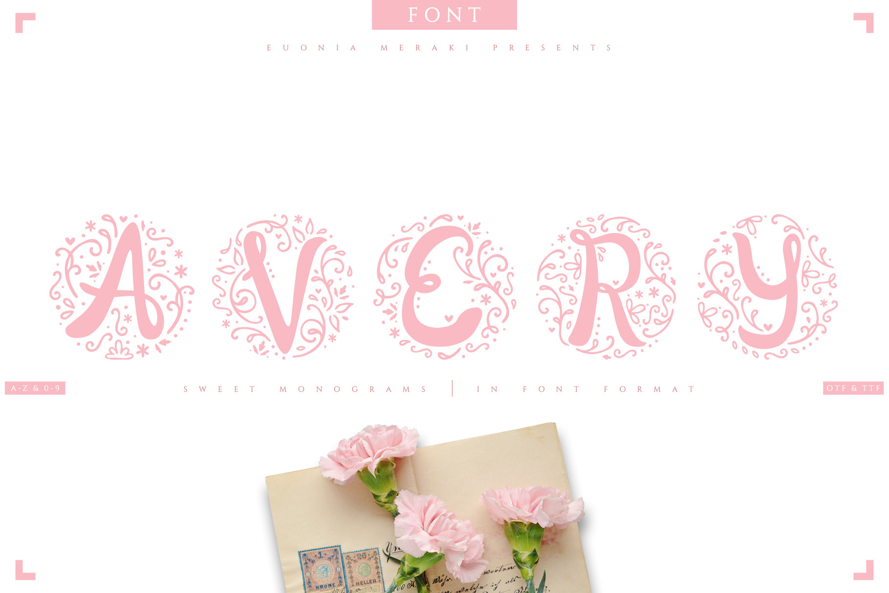 AVERY FONT - sweet monograms font, a Font by Euonia Meraki