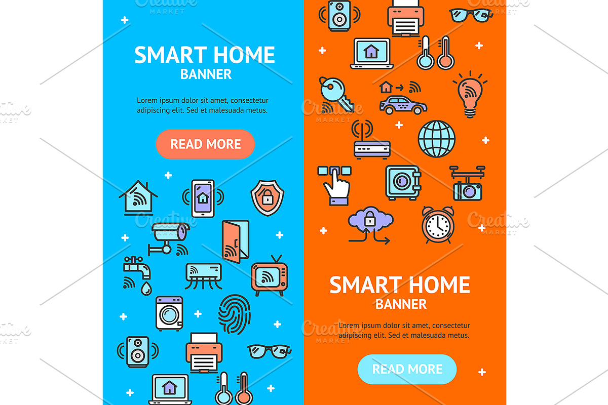 Smart Home Banner Set. Vector, an Object Illustration by More Shop ...