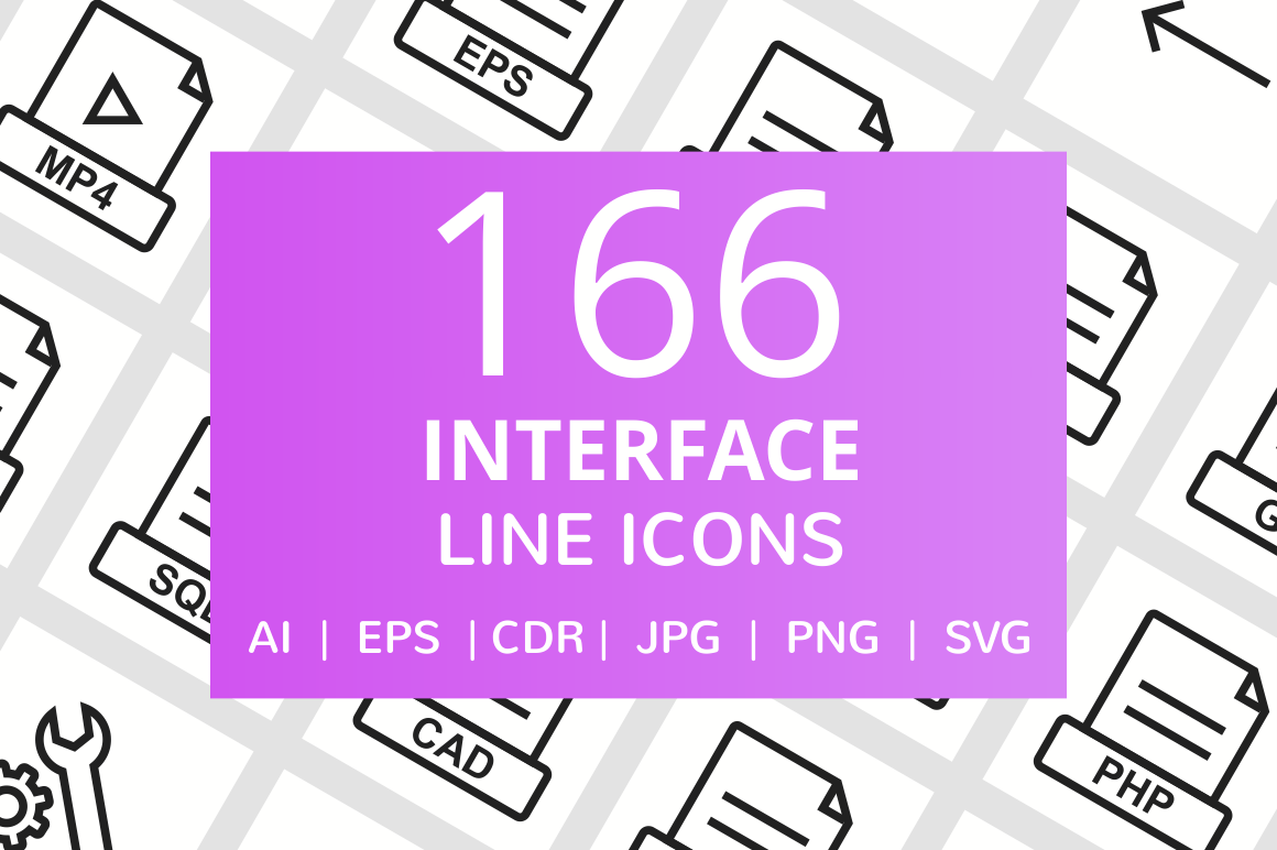 166 Interface Line Icons | Outline Icons ~ Creative Market