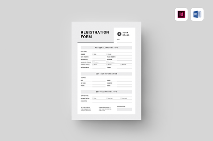 Registration and Questionnaire Form | Stationery Templates ~ Creative ...