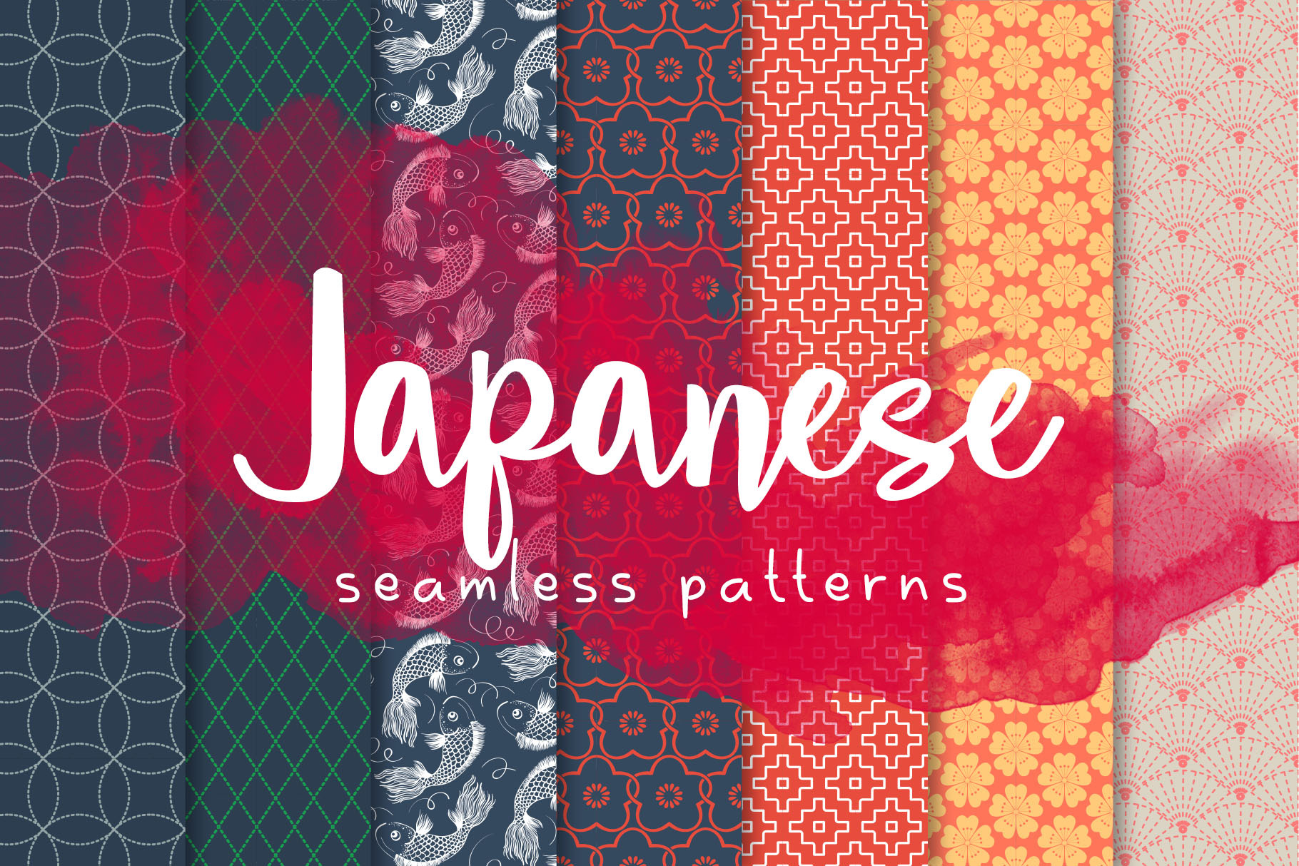 Japanese seamless patterns pack, a Pattern Graphic by likorbut