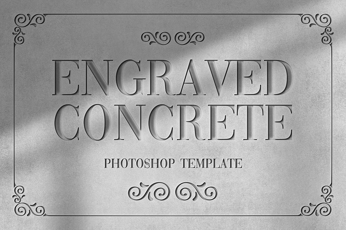 Engraved Concrete Template, a Layer Style Add-On by Andrew Skoch Design