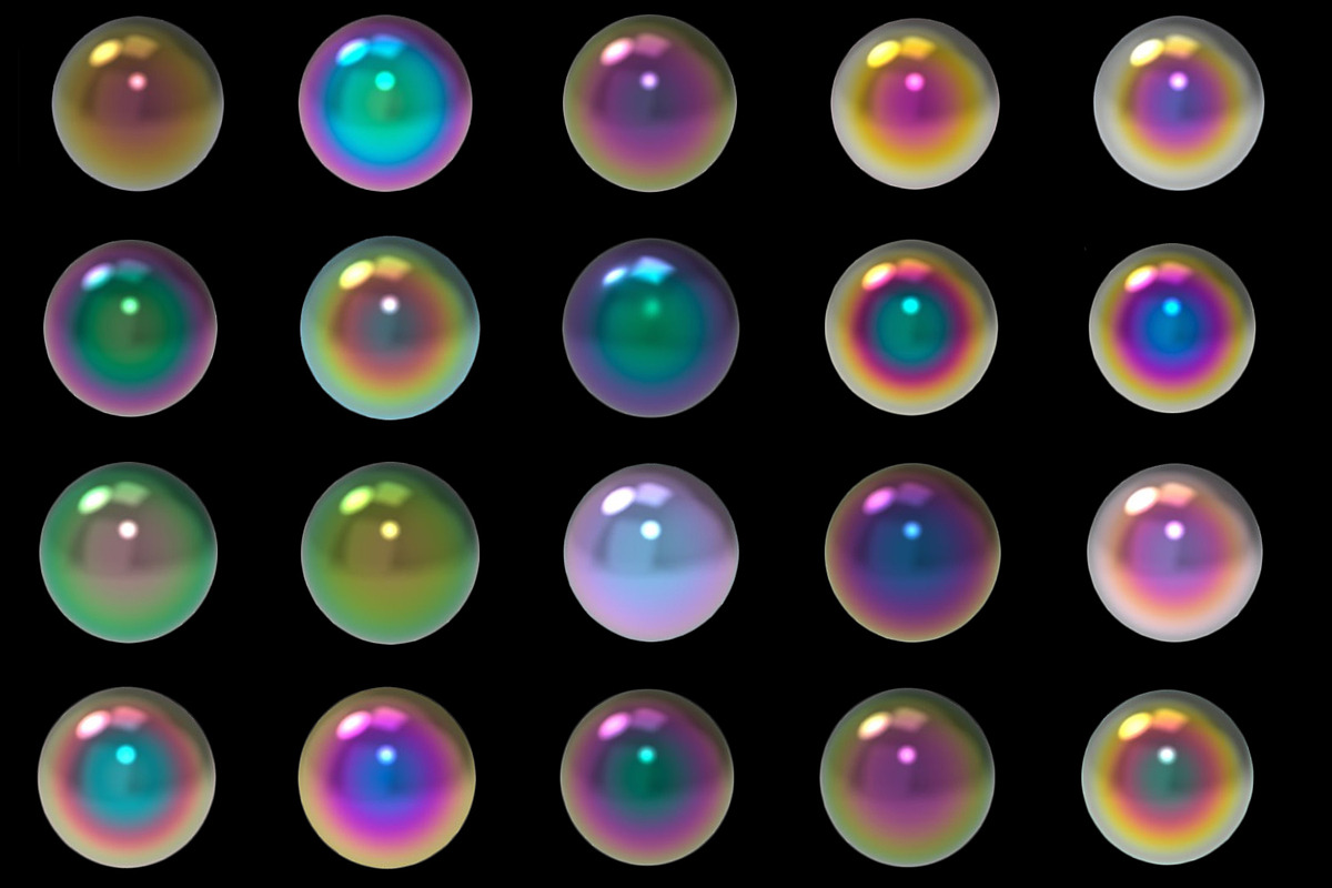 Iridescent Keyshot Materials - 20 Versicolor 3D Shaders