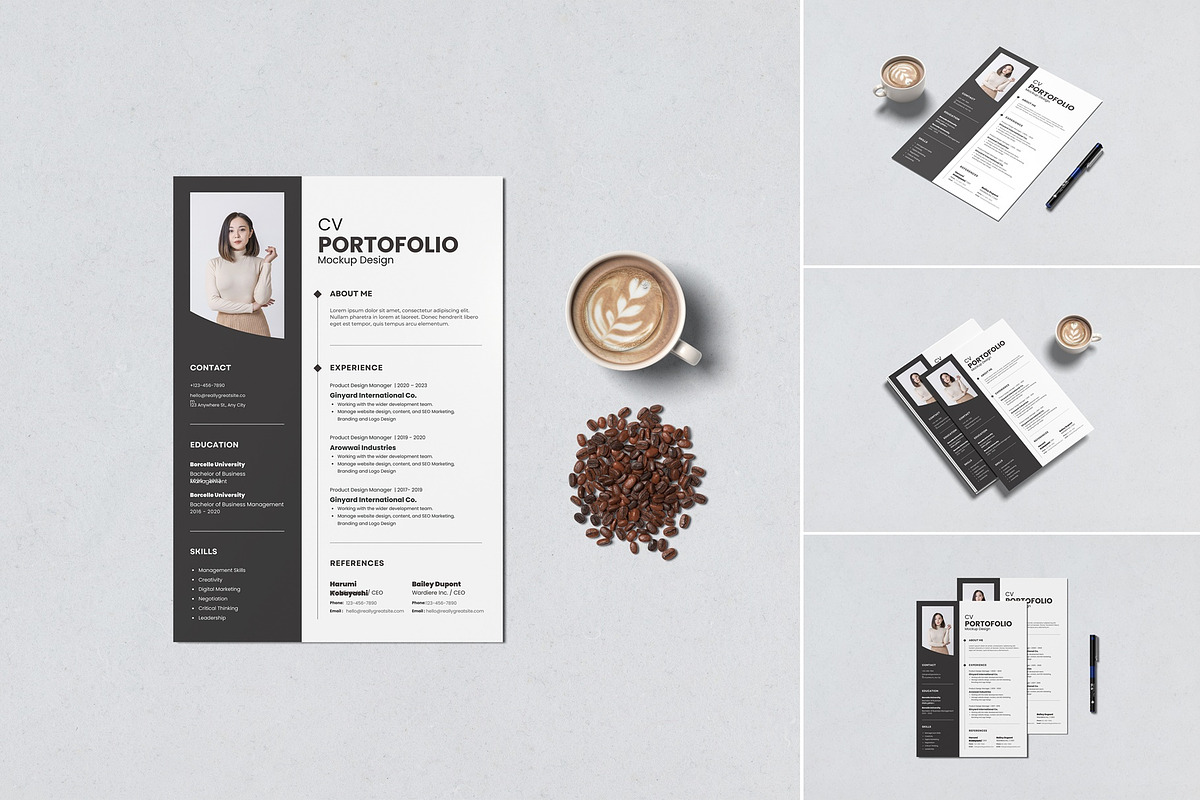 Portofolio CV Resume A4 Paper Mockup, a Books & Magazine Mockup by ...