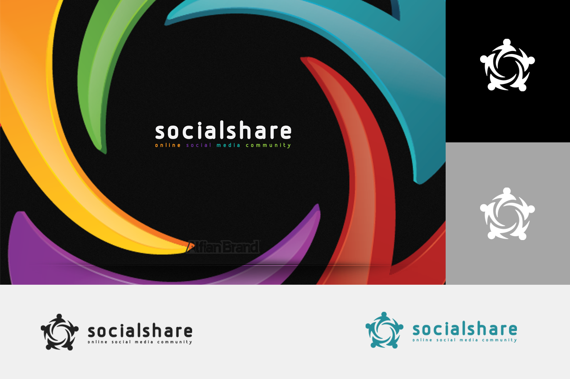 Social Share Logo, a Branding & Logo Template by AlfianBrand