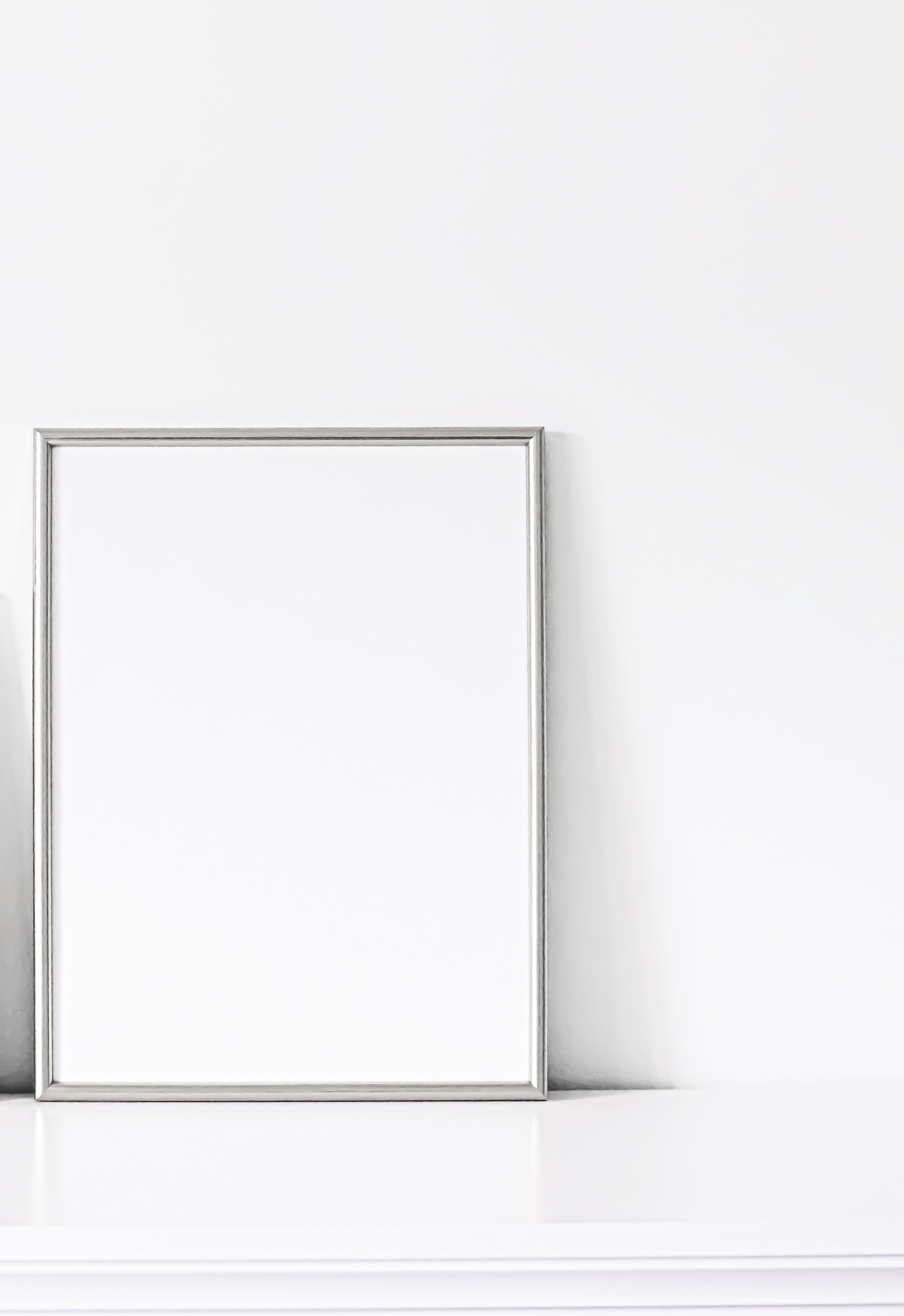 Silver frame on white furniture, luxury home decor and design fo, an ...