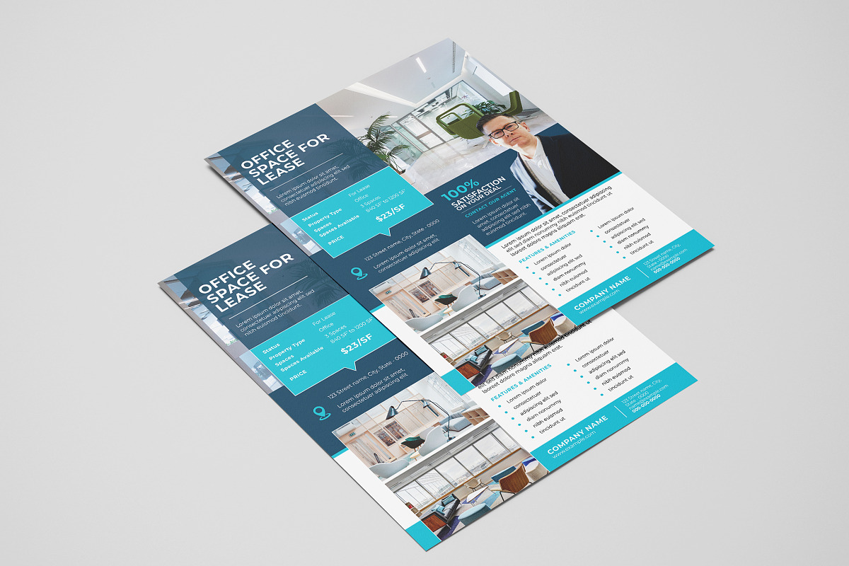 Office Space for Lease Flyer, a Flyer Template by Template Shop