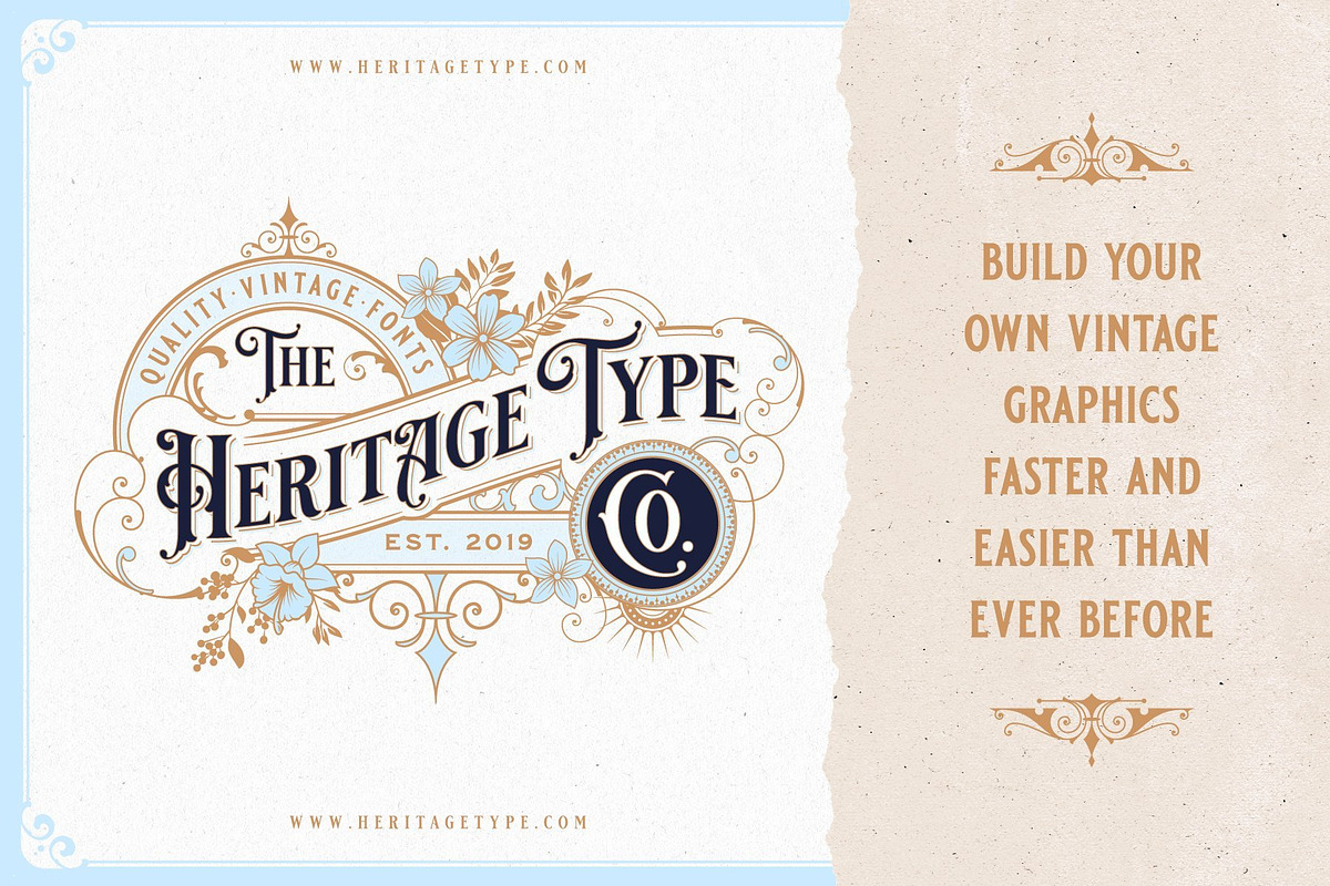 Vintage Font Bundle by Heritage Type