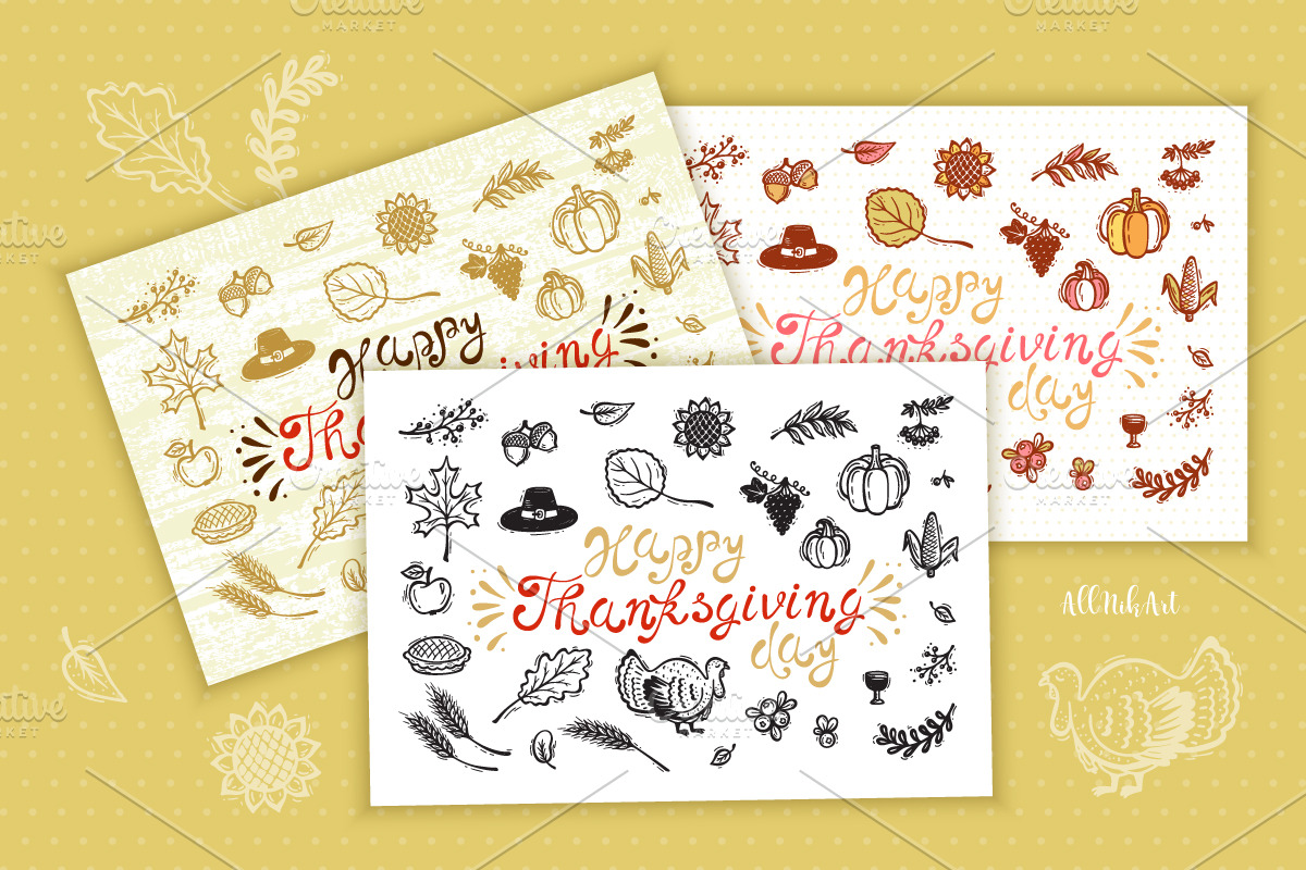 Thanksgiving Day, Fall Patterns, a Pattern Graphic by AllNikArt