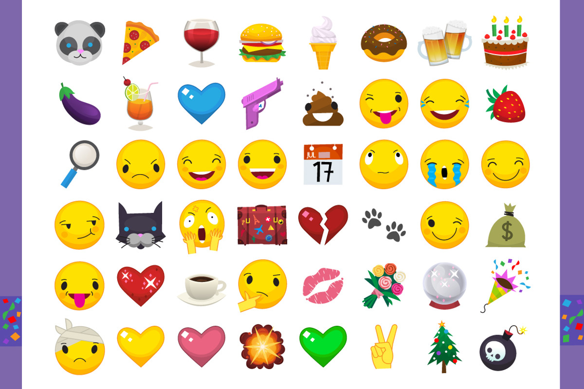 Most commonly used emoticons., a Graphic by Moonery's