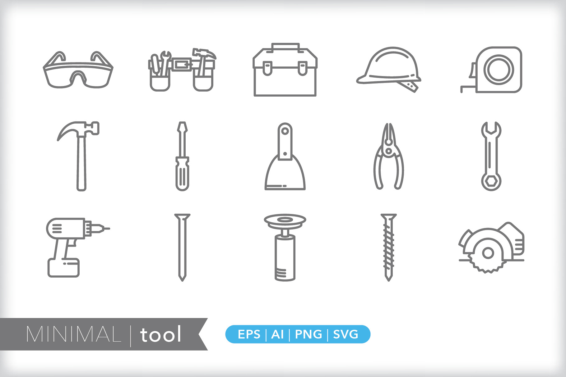 Minimal tool icons, an Outline Icon by Picture Window