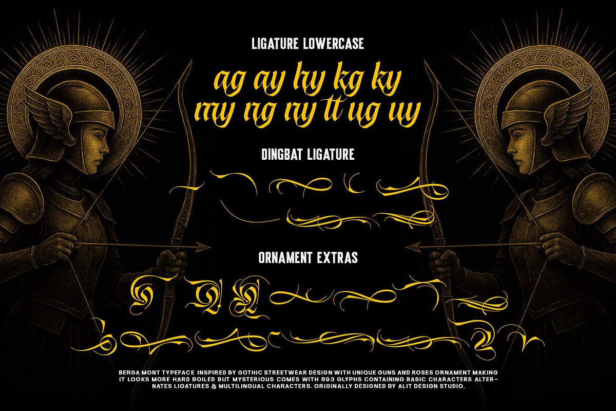 Berga Mont Typeface, a Blackletter Font by alit design