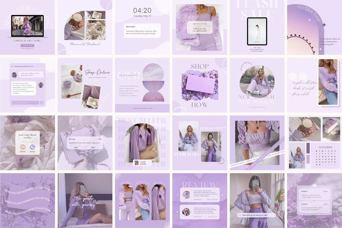 Purple Instagram Post Template, a Social Media Template by ShopRShop