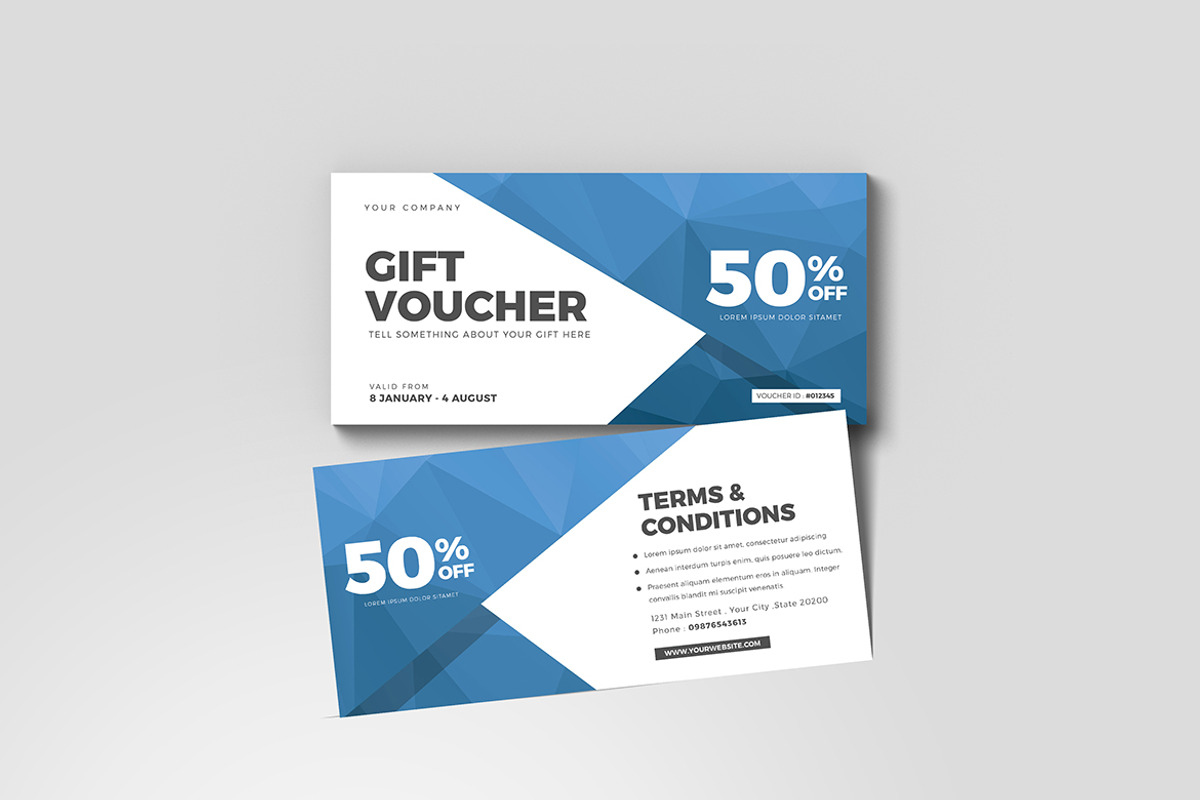 Modern Polygonal Voucher, a Card Template by VectorVactory