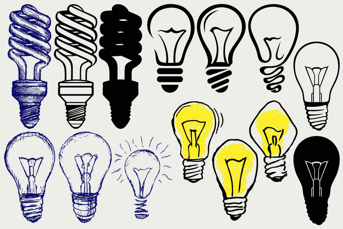 Light bulb SVG, an Outline Icon by LineworkStock