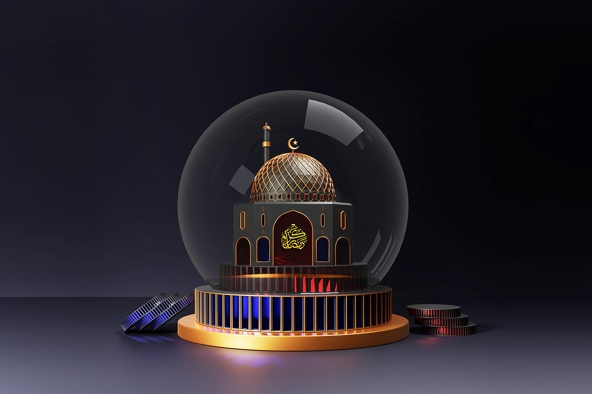 Islamic 3D Mosque Mockup, an Object Graphic by Modaldesain