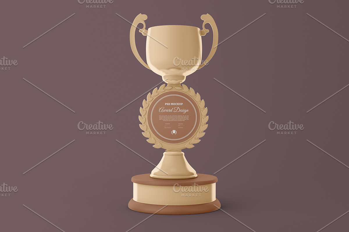 Trophy Award Mockup, an Advertising Mockup by Qaleb Studio