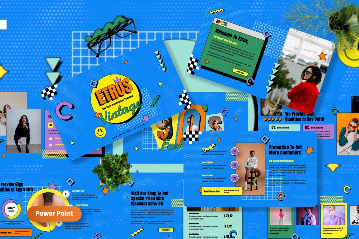 Etros - 90s Style Powerpoint, a Presentation Template by Yumnacreative