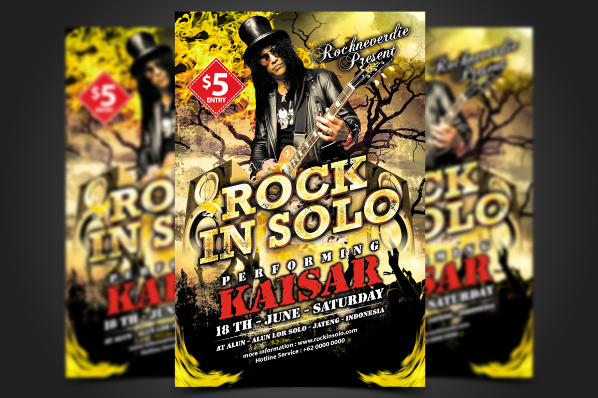 Rock Flyer Template, a Flyer Template by meisuseno