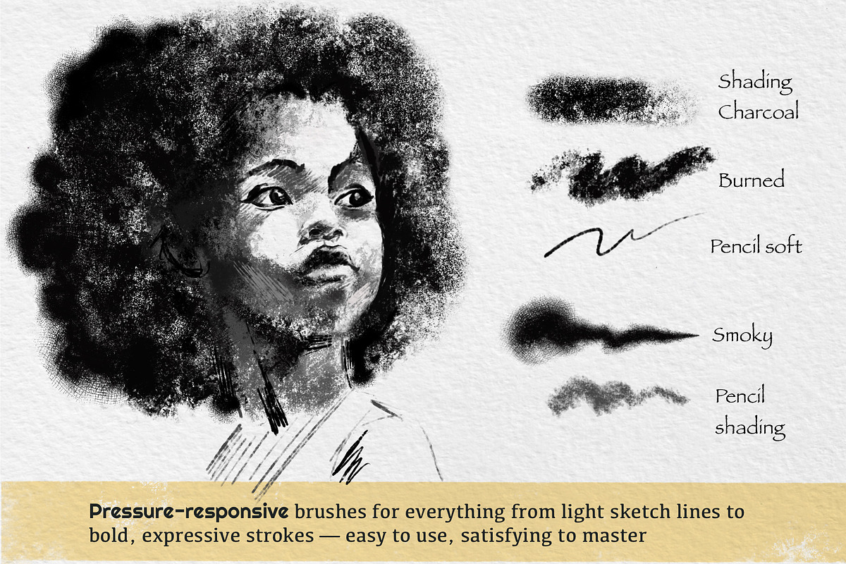 Realistic Dry Media Procreate Brush, a Brush Add-On by HabitusDesigns