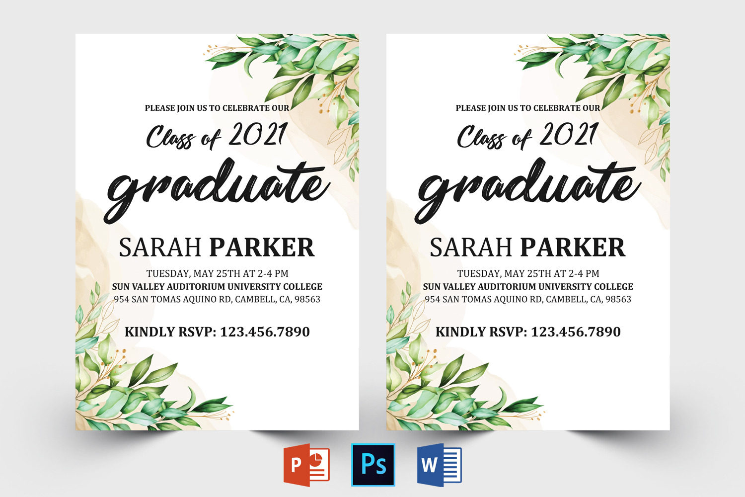 Graduation Announcement Template, a Card Template by Designscozy