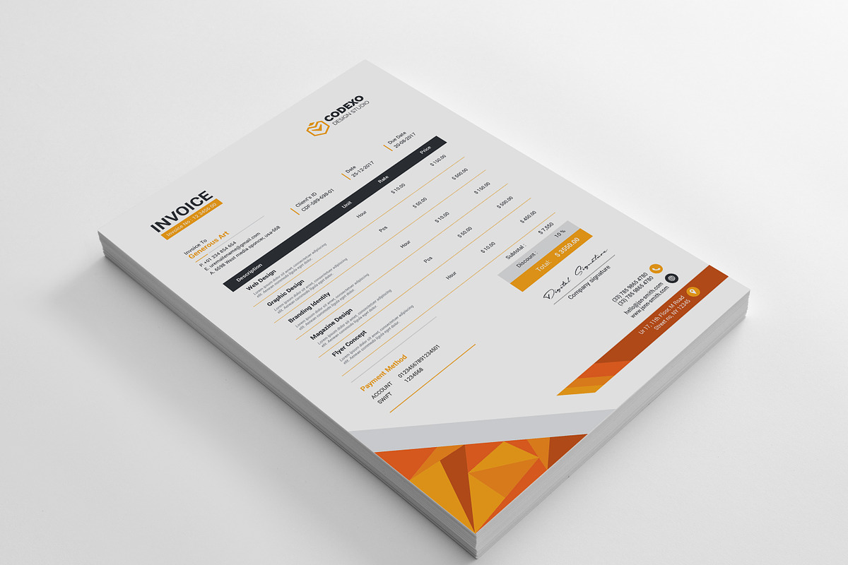 Invoice, a Stationery Template by GenerousArt