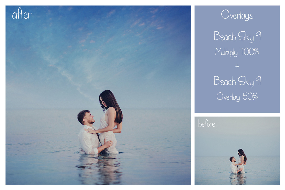 30 Beach Sky Overlays, a Texture Graphic by LovePhotoMoment