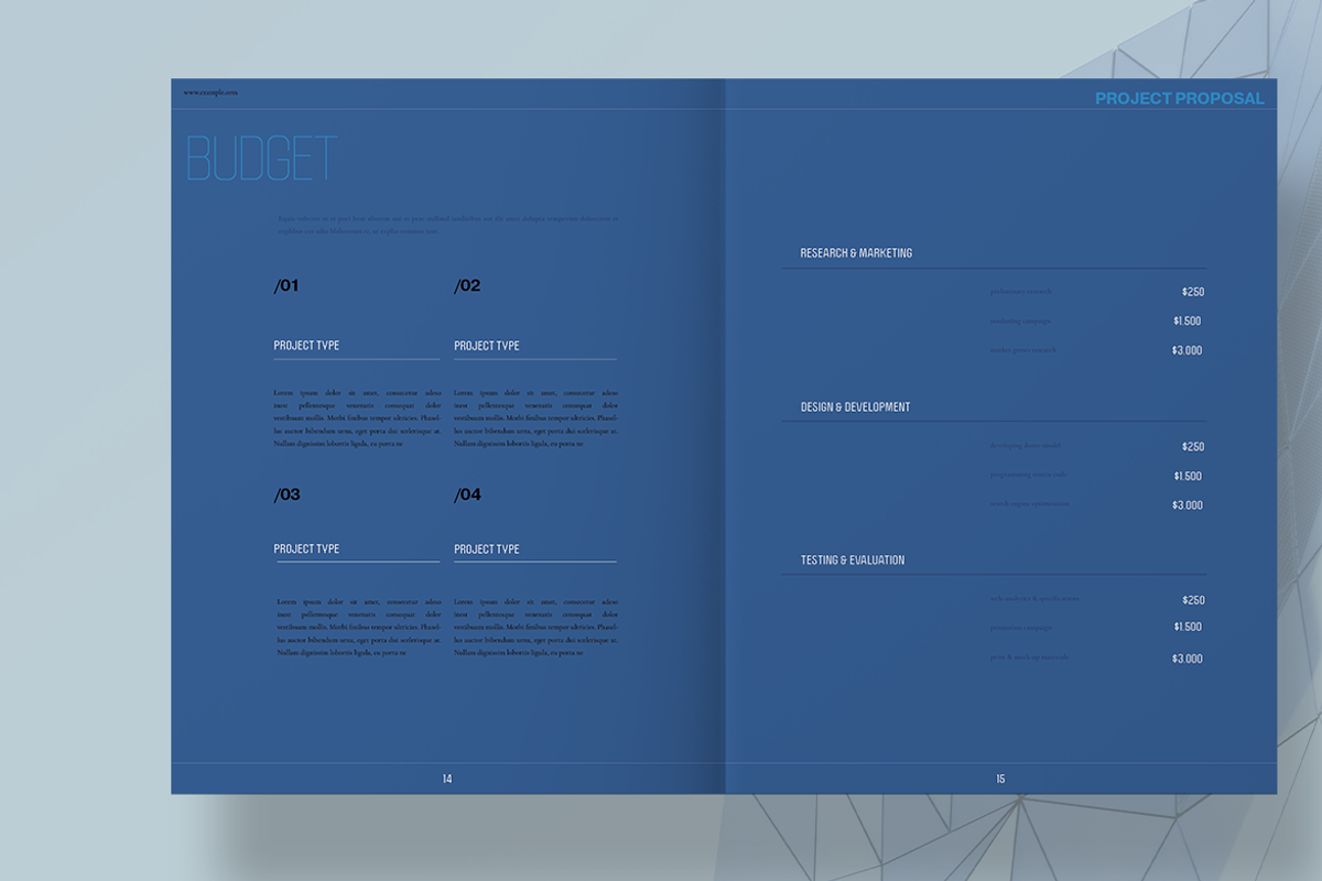 Blue Architecture Proposal Layout, a Brochure Template by Boris Cupac ...