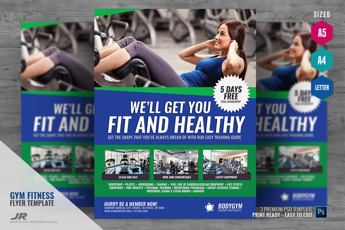 Gym Workout Services Flyer, a Flyer Template by PSDPixel
