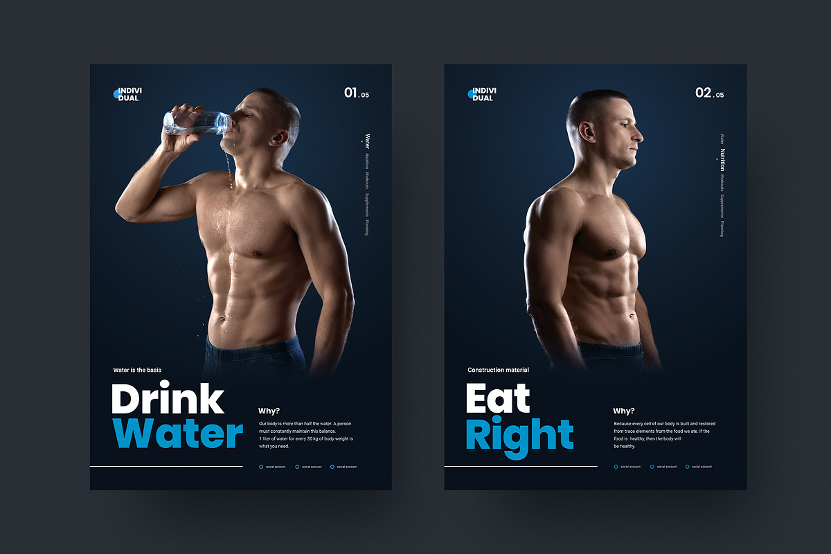 5 Healthy Body Basics Posters | Creative Market