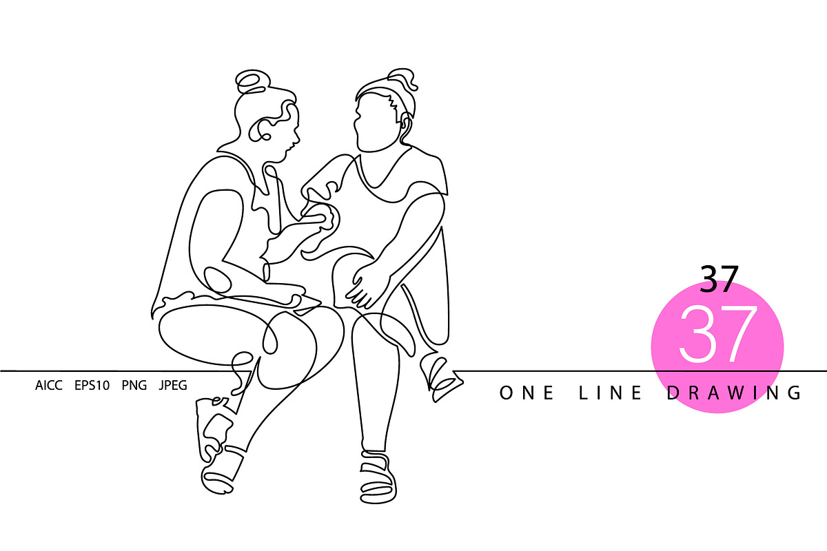 37 continuous one line drawings, an Animal Illustration by karakotsya