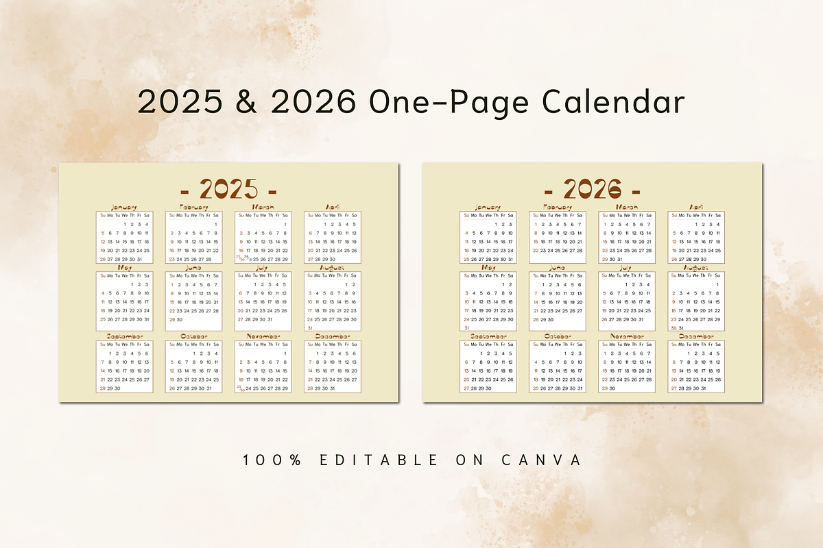 2025 CALENDAR CANVA TEMPLATE, a Stationery Template by The Little Lily ...