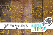 Gold Distressed Vintage Maps | Textures ~ Creative Market
