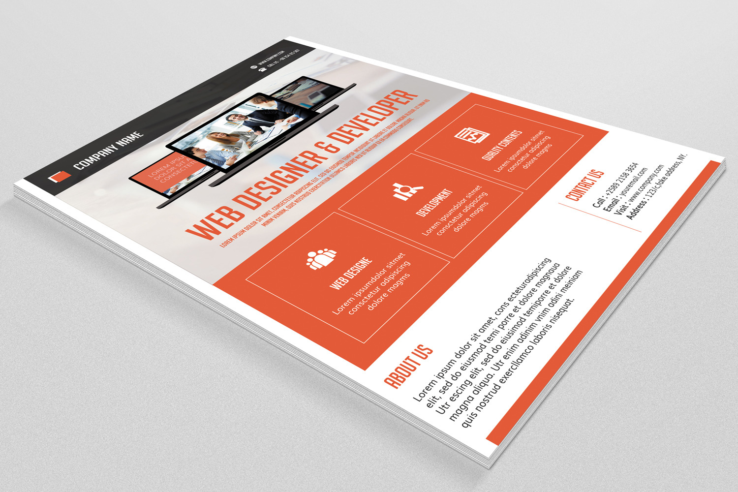 Flyer for Web Designer-V108, a Flyer Template by Template Shop ...