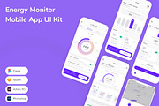Energy Monitor Mobile App UI Kit, an UI Kit Template by Betush