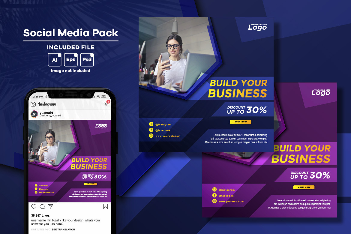 Modern Social Media Post Template, a Social Media Template by yuanesei