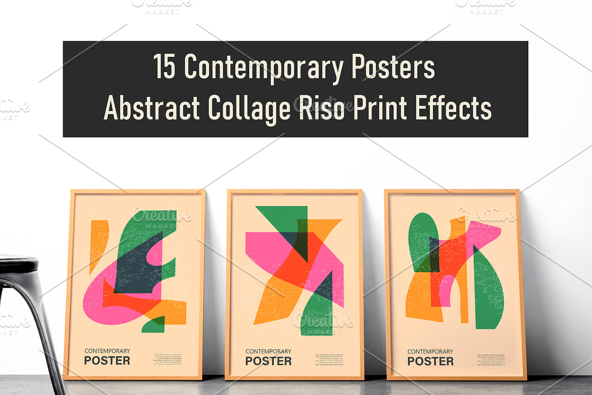 Set of 15 Posters Riso Effect, a Graphic by C Design Studio