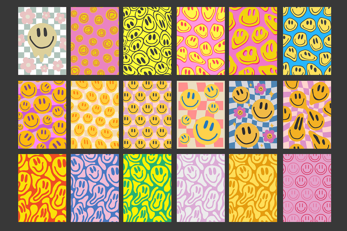 GROOVY PATTERNS. Y2K TEXTURES VECTOR