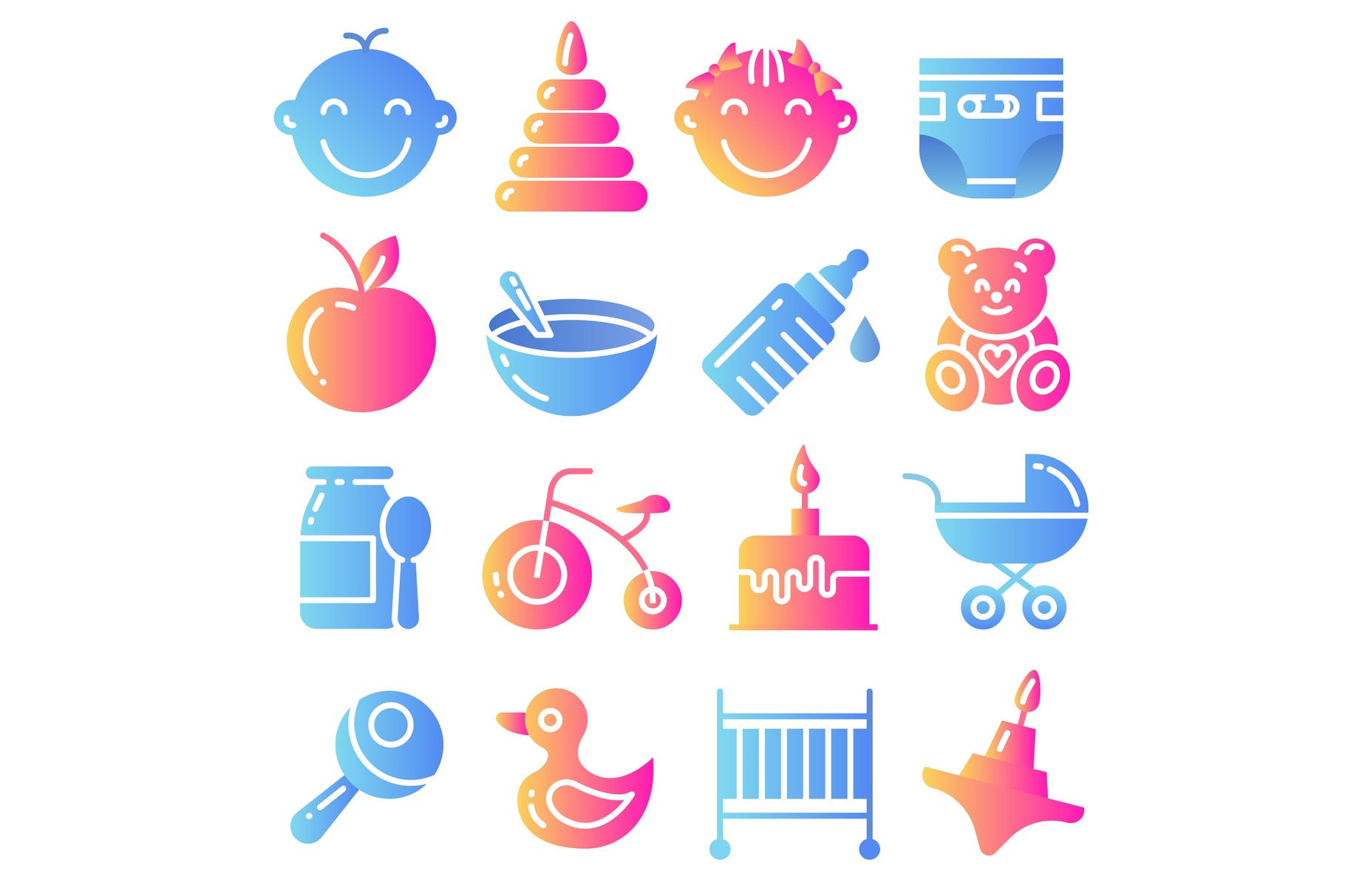 vector childhood icons set | Outline Icons ~ Creative Market