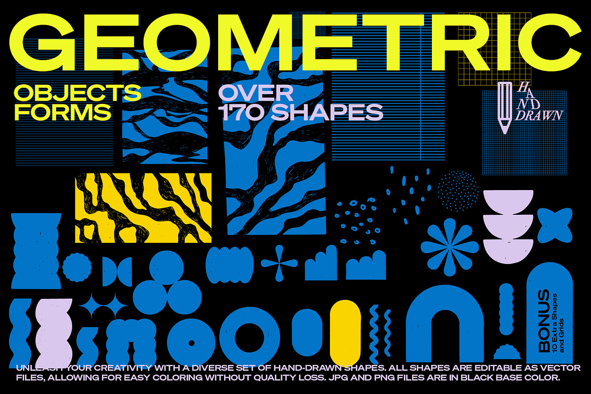 Hand-Drawn Geometric Shapes & Objects