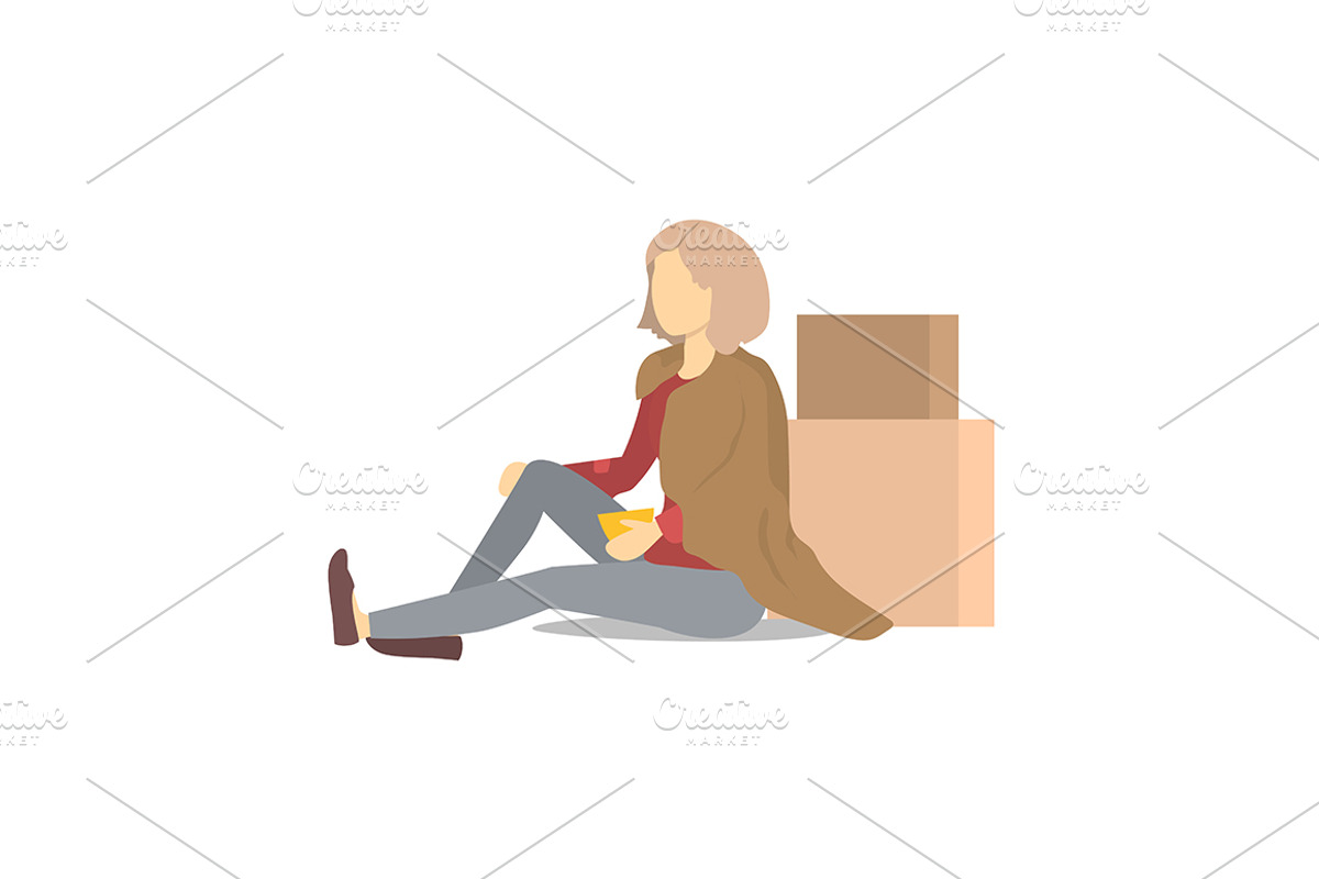 Characters Homeless People Different, a Person Illustration by Bigmouse ...