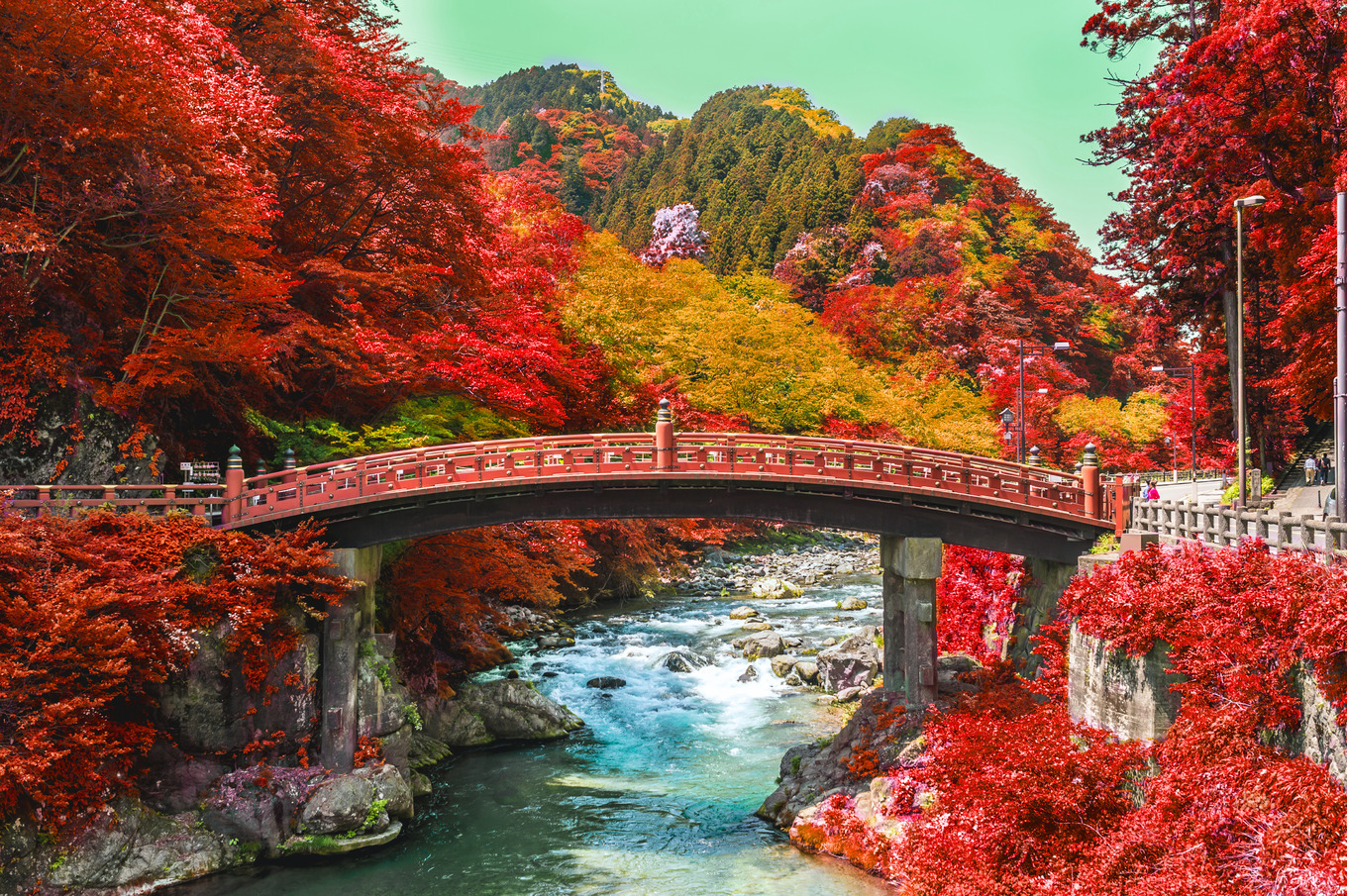 Shinkyo bridge in nikko japan containing nikko, japan, and tochigi, an ...