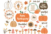 Thanksgiving Day Fall Clipart, an Object Graphic by DearLetters