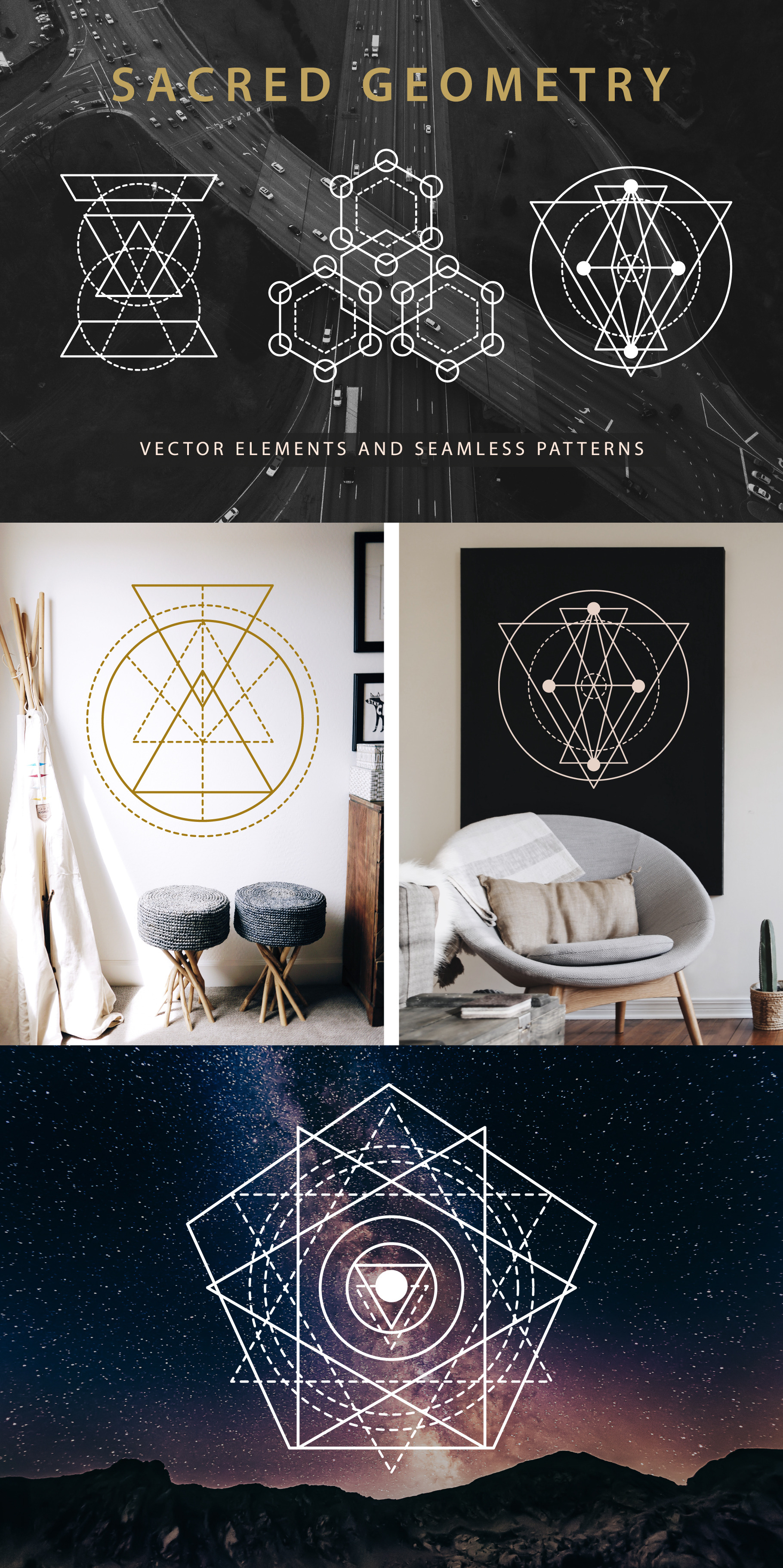 Sacred Geometry Elements & Patterns, an Object Graphic by Katrinelly ...