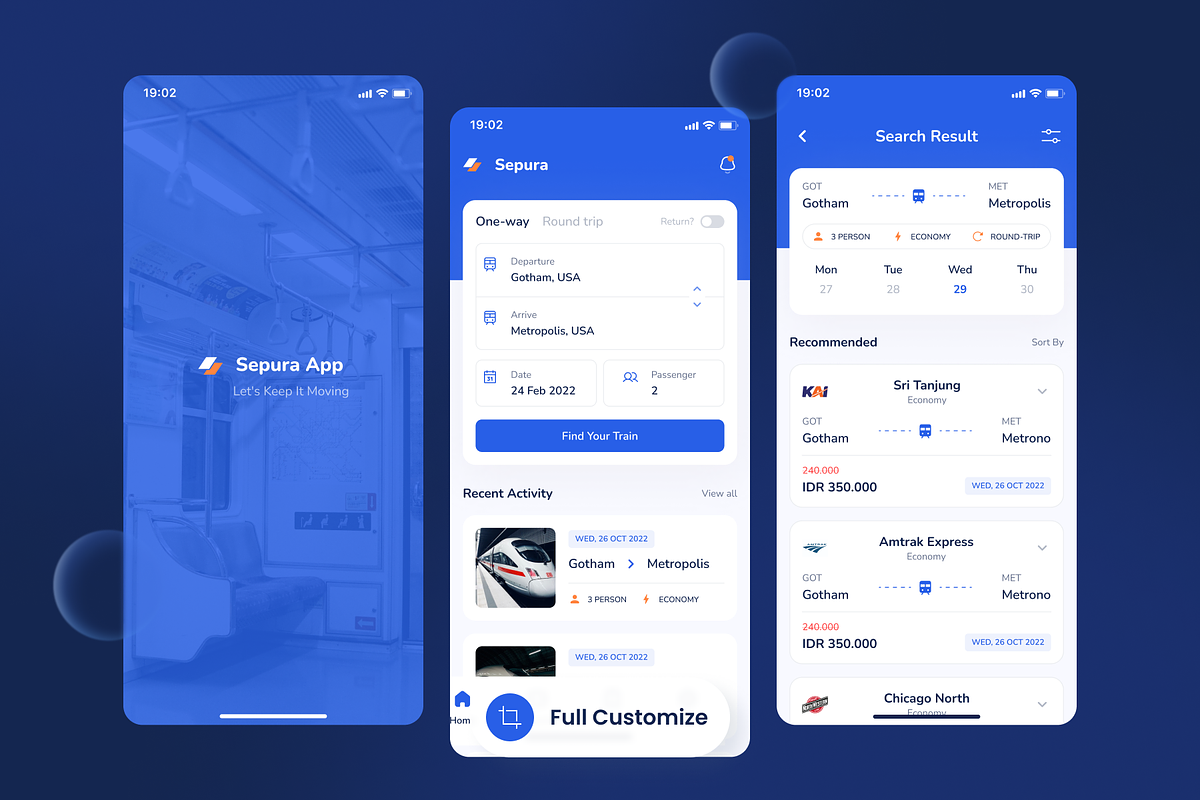 Sepura - Train Mobile App UI Kit, an App Template by SLAB! Design