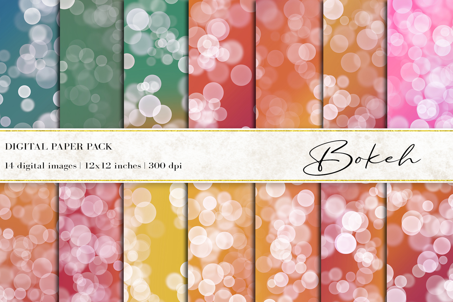 Bokeh Digital Papers, a Texture Graphic by BonaDesigns | Creative Market