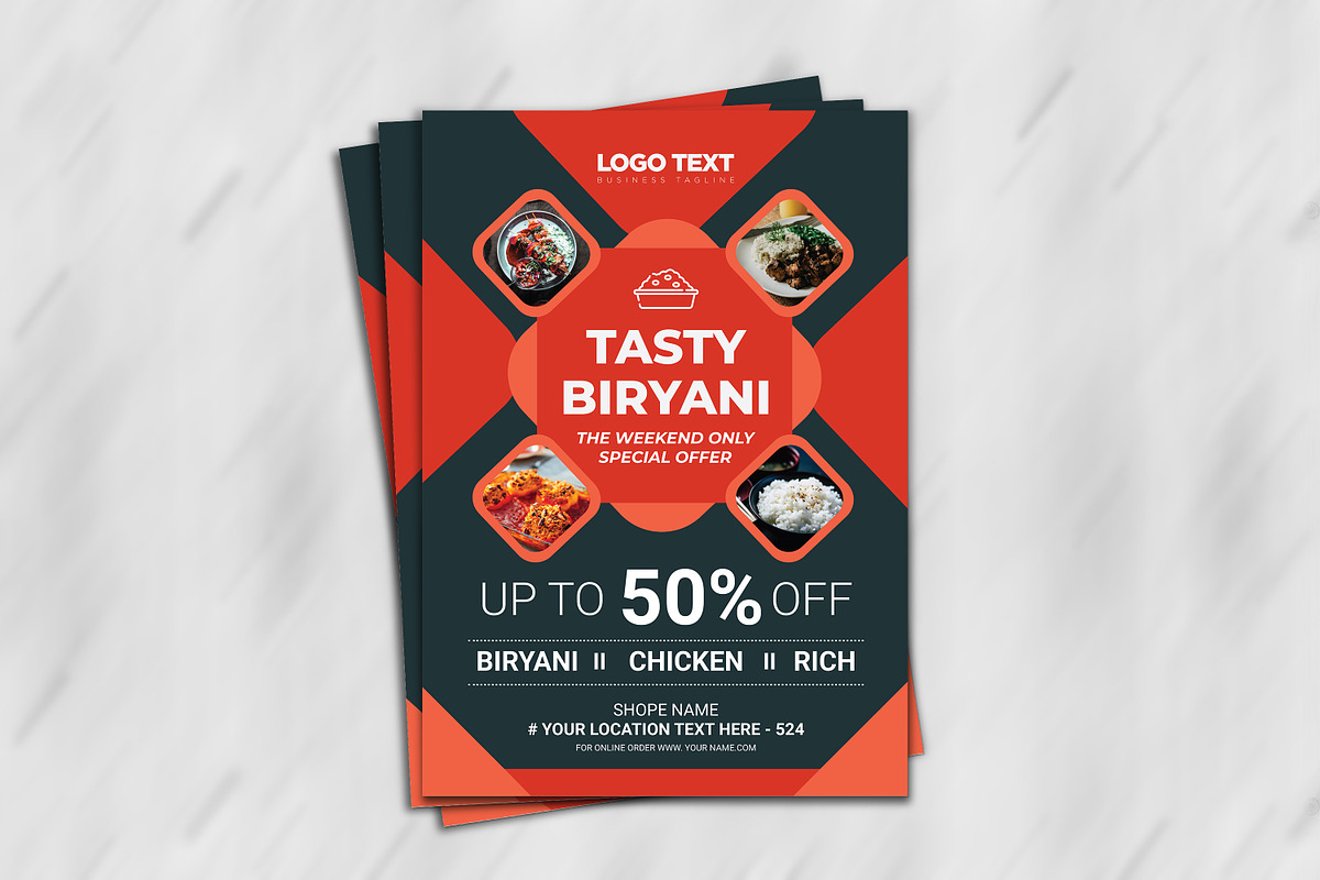 Biryani food Flyer Templates, a Flyer Template by MRI STUDIO