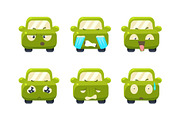 Collection of car emoticons, cute, a Transportation Illustration by ...